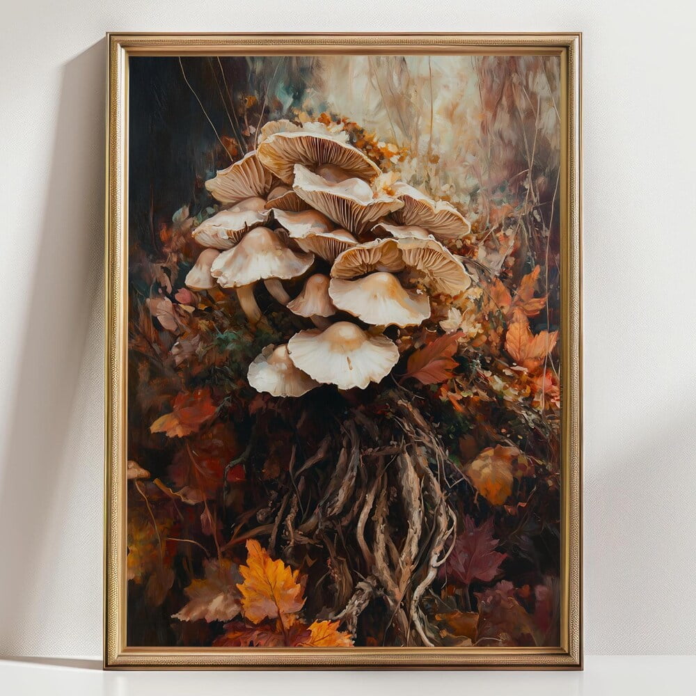 Autumn Mushroom Art Print Forestcore Cottagecore Nature Decor Fall Wall ...