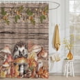 Autumn Mushroom and Hedgehog Shower Curtain Set, Waterproof Shower ...