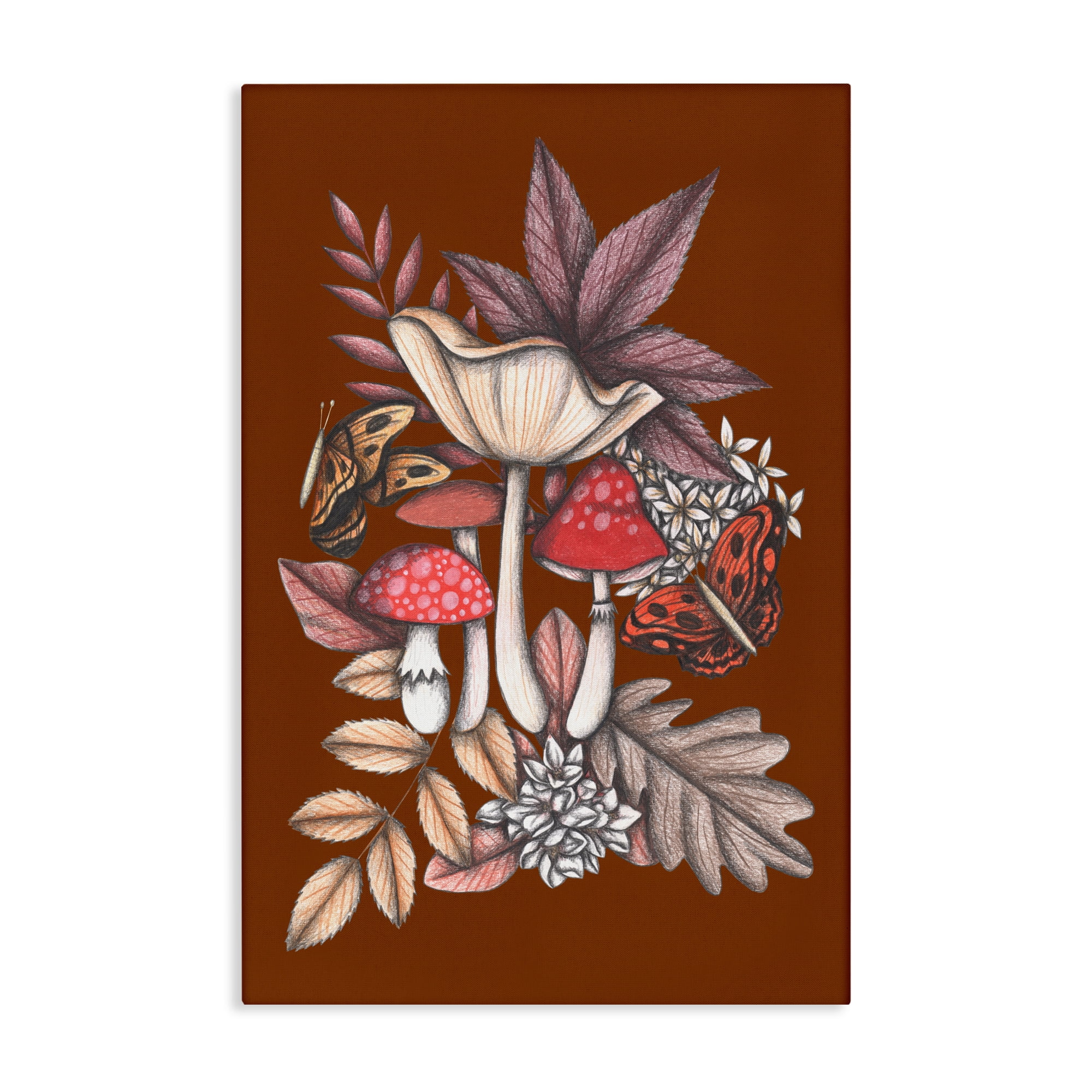 Autumn Mushrooms Magic Canvas Wall Art, design by Cecilia Battaini ...