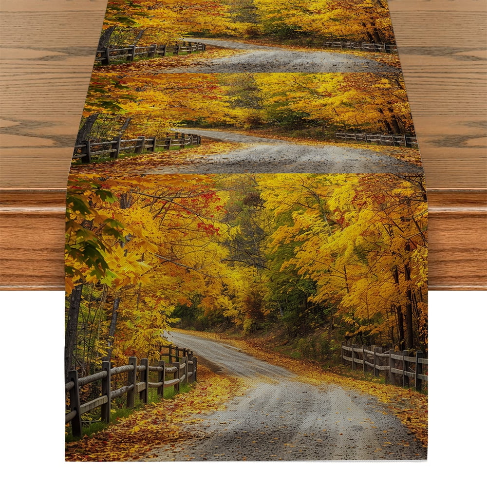 Autumn Natural Maple Tree Table Runners Party Table r Farmhouse Dining ...