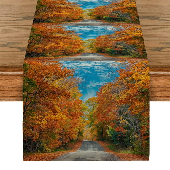 Autumn Natural Maple Tree Table Runners Party Table r Farmhouse Dining ...