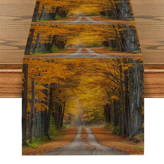 Autumn Natural Maple Tree Table Runners Party Table r Farmhouse Dining ...