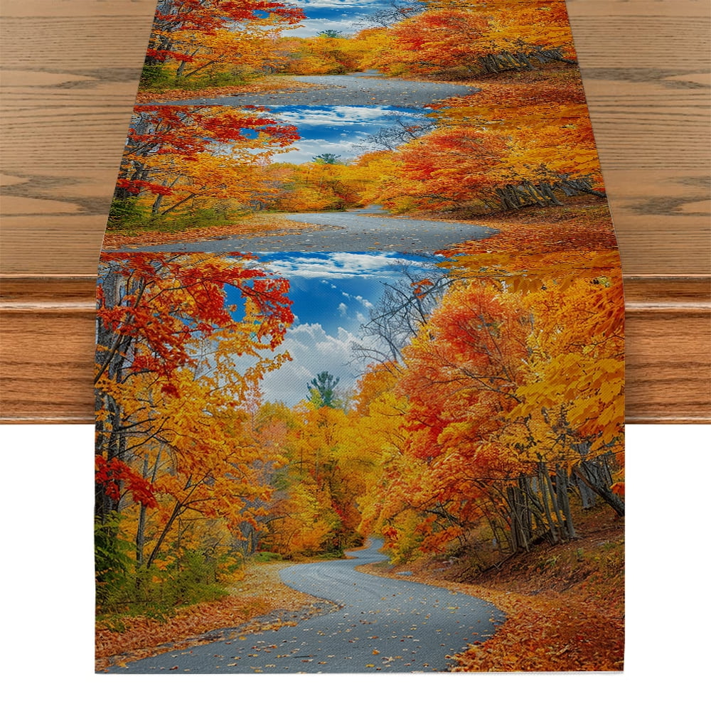 Autumn Natural Maple Tree Table Runners Party Table r Farmhouse Dining ...