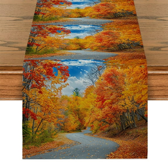 Autumn Natural Maple Tree Table Runners Party Table r Farmhouse Dining ...