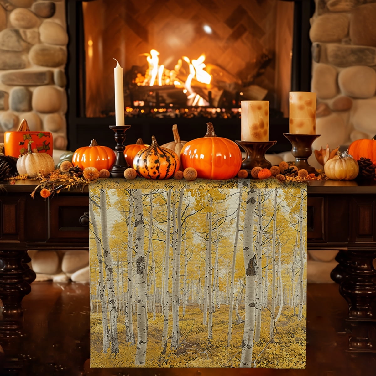 Autumn Natural Table Runner Kitchen Dining Table ration for Indoor ...