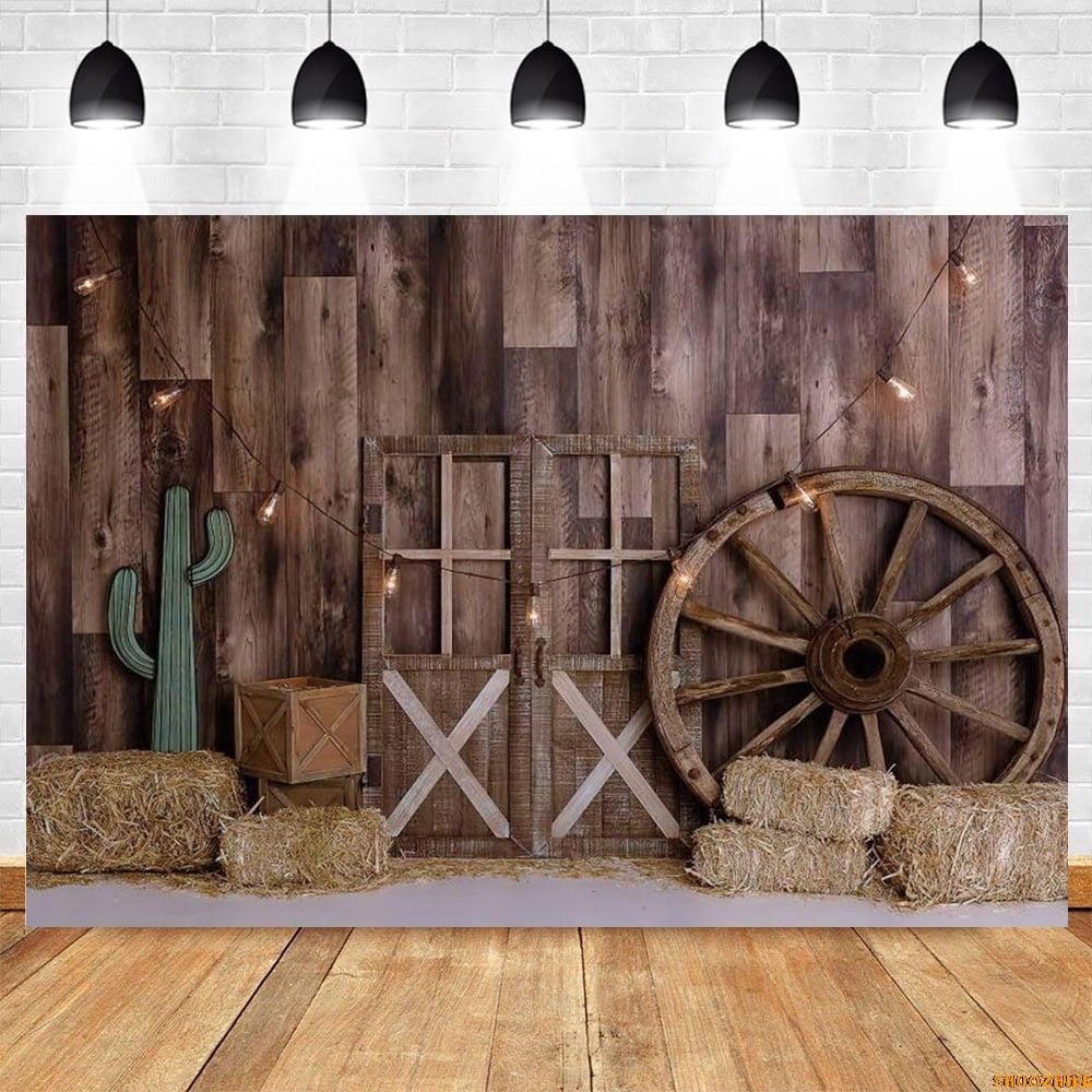 Autumn Nature Scery Farm Warehouse Haystack Backdrop Fall Leaves ...