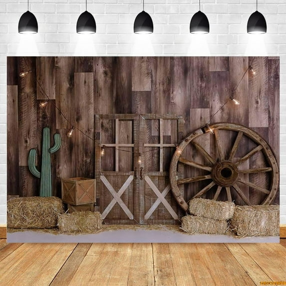 Autumn Nature Scery Farm Warehouse Haystack Backdrop Fall Leaves ...