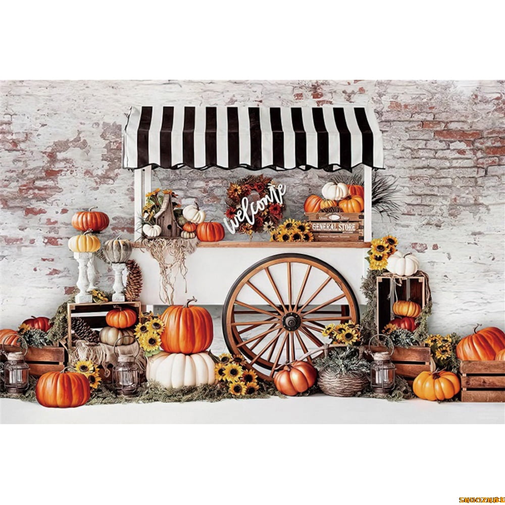 Autumn Nature Scery Farm Warehouse Haystack Backdrop Fall Leaves ...