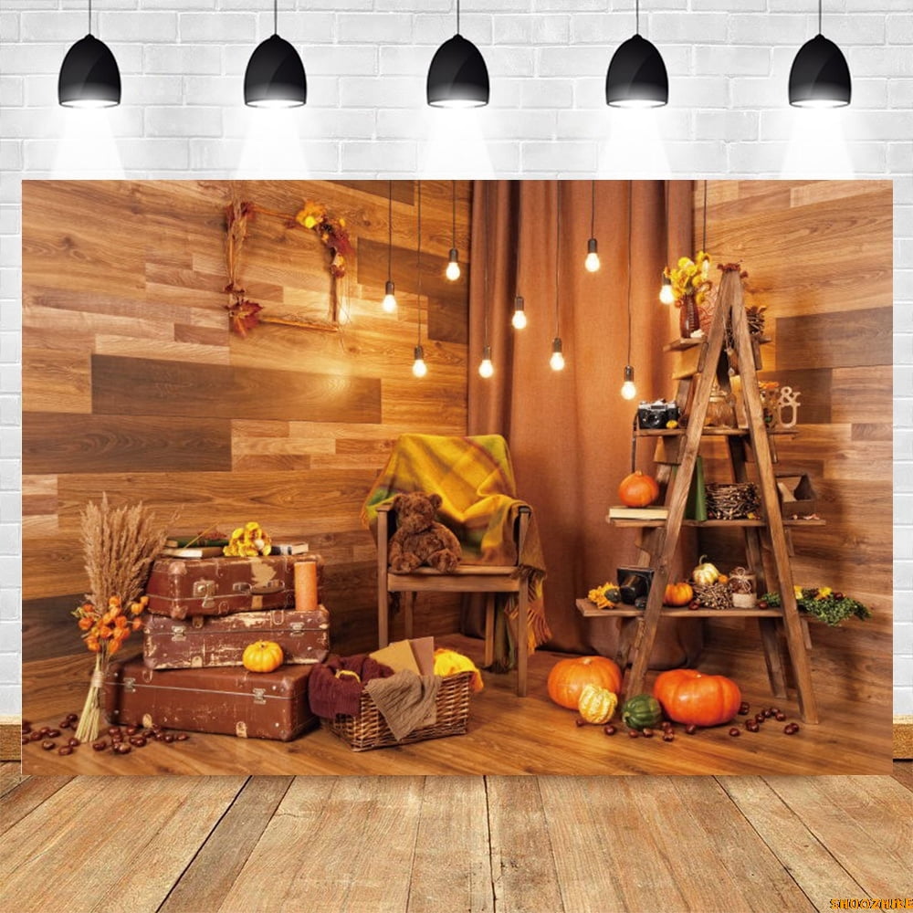 Autumn Nature Scery Farm Warehouse Haystack Backdrop Fall Leaves ...