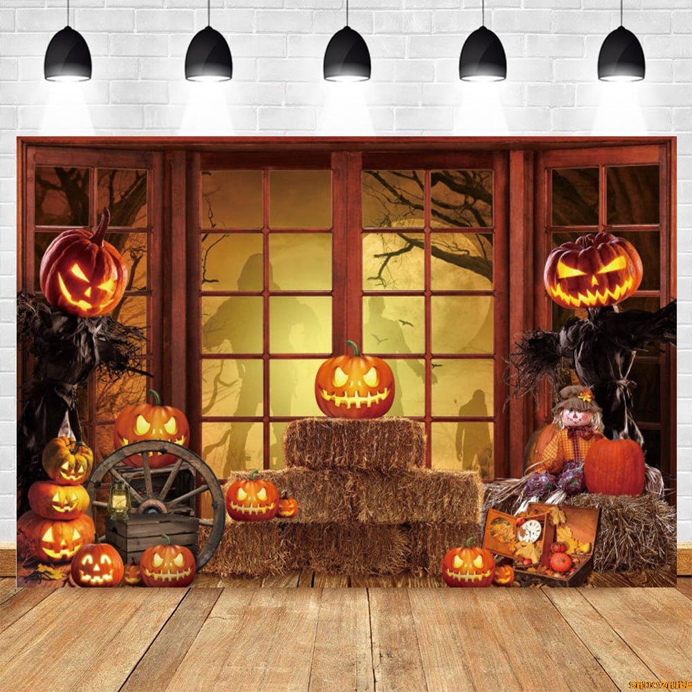 Autumn Nature Scery Farm Warehouse Haystack Backdrop Fall Leaves ...