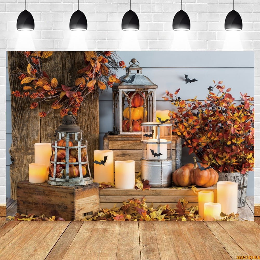 Autumn Nature Scery Farm Warehouse Haystack Backdrop Fall Leaves ...