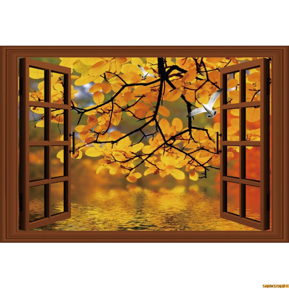 Autumn Nature Scery Farm Warehouse Haystack Backdrop Fall Leaves ...