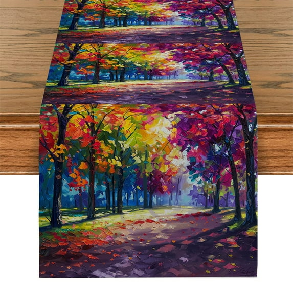 Autumn Nature Table Runner Kitchen Dining Table ration for Indoor ...