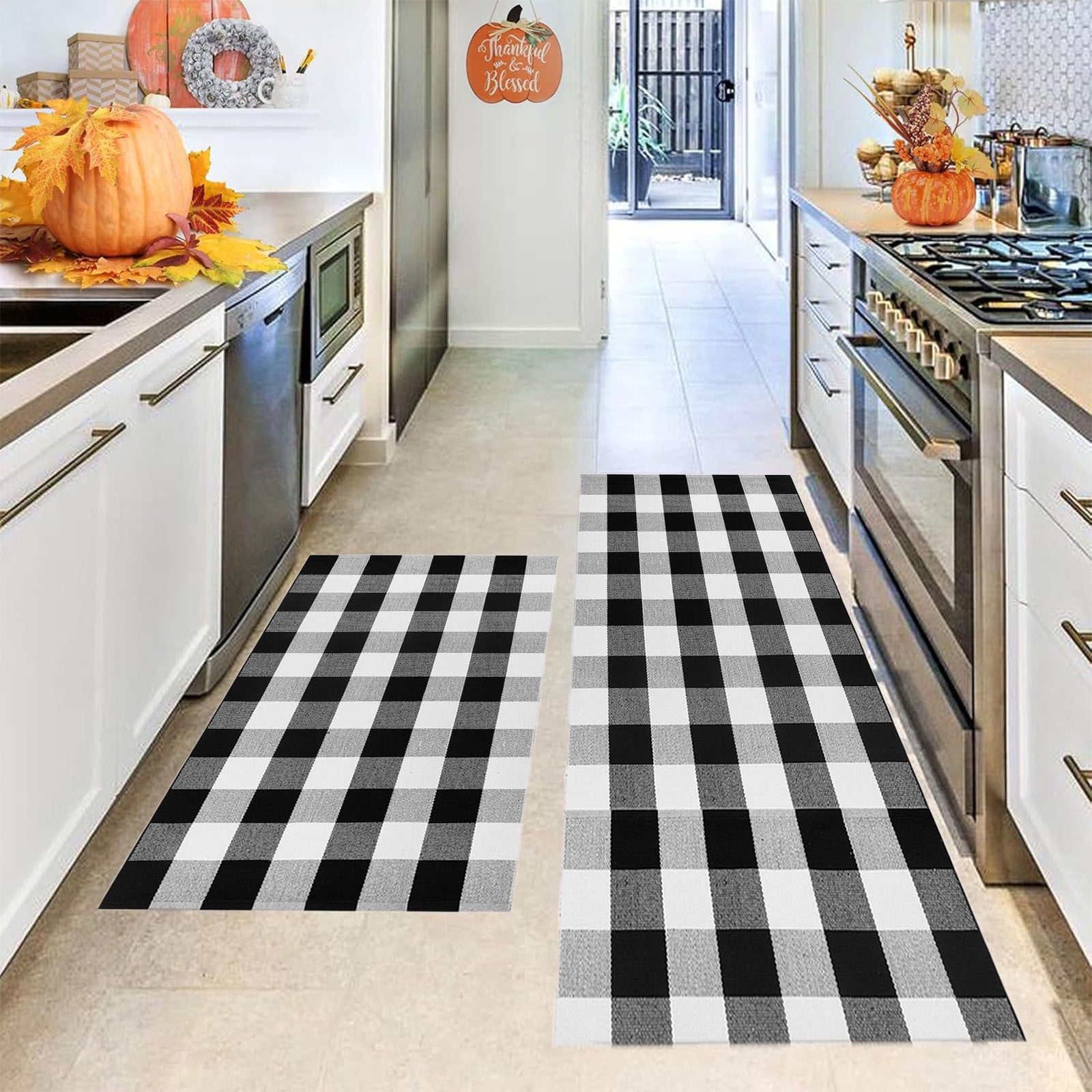 Autumn New Fall Outdoor Rug Set Halloween Thanksgiving Decor Rug Orange ...