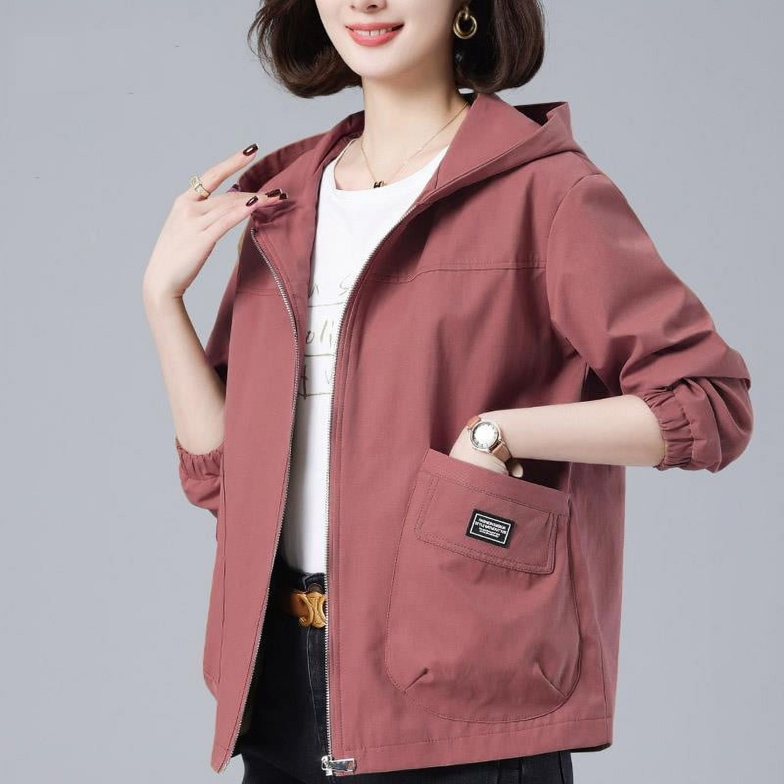 Autumn New Women‘s Jackets Long Sleeve Windbreaker Middle-Aged Coat ...