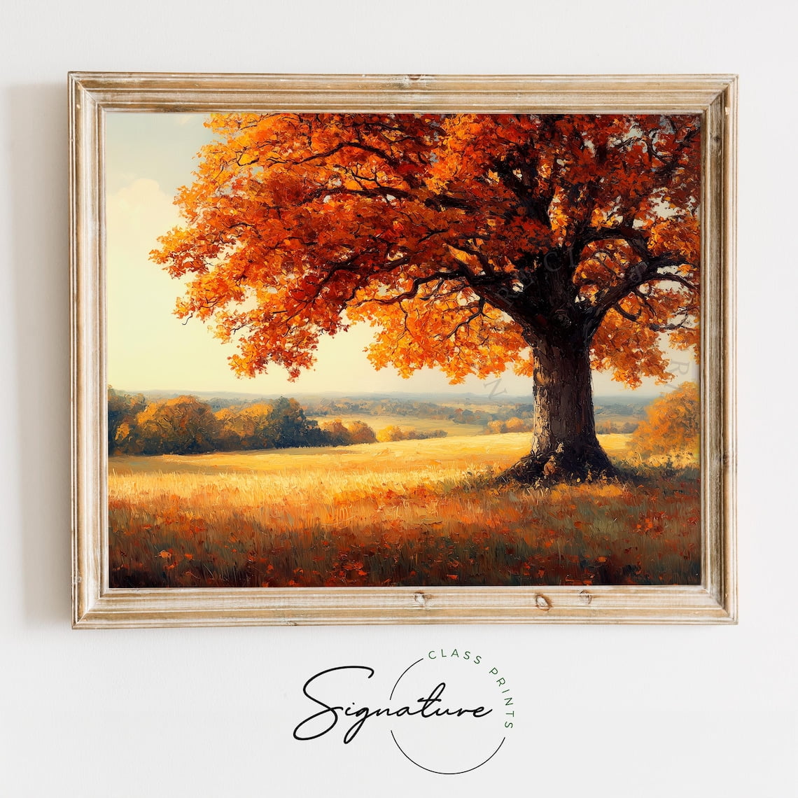 Autumn Oak Tree, Majestic English Countryside Scene With Golden Foliage ...