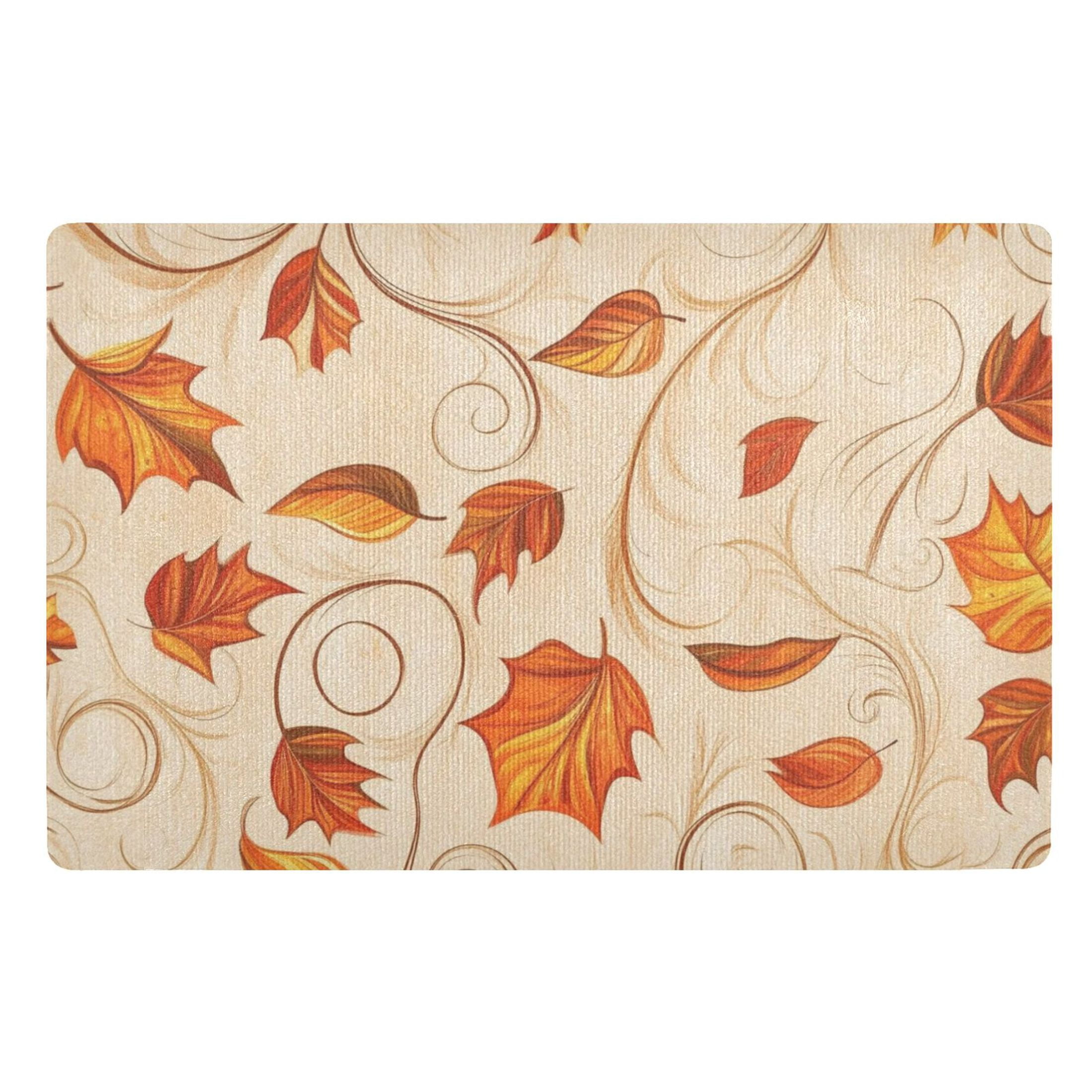 Autumn Orange Leaves Floor Door Mat Outdoor Indoor for Home Entrance ...