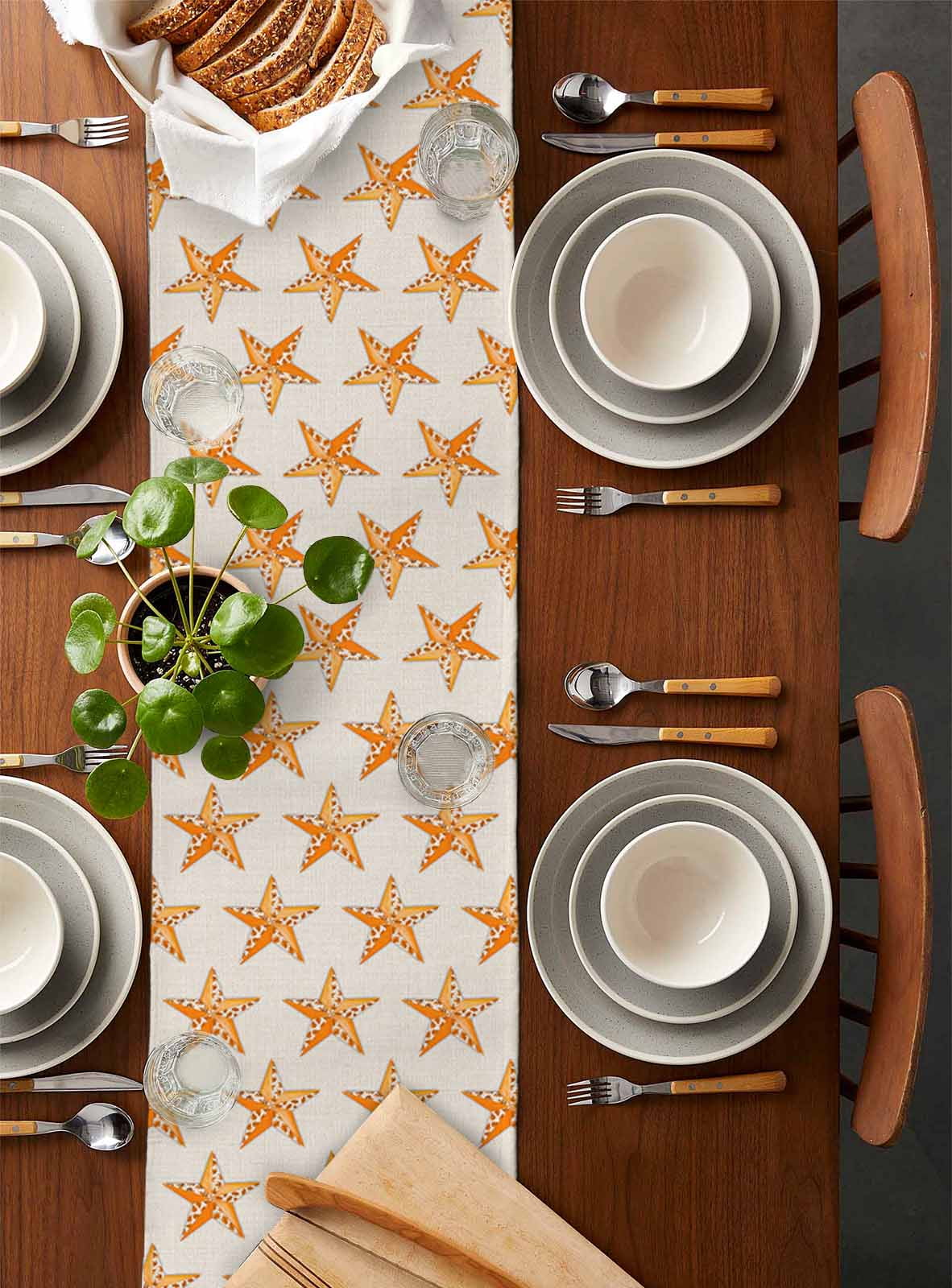 Autumn Orange Maple Leaf Pentagram Texture Wedding Party Events Dining ...