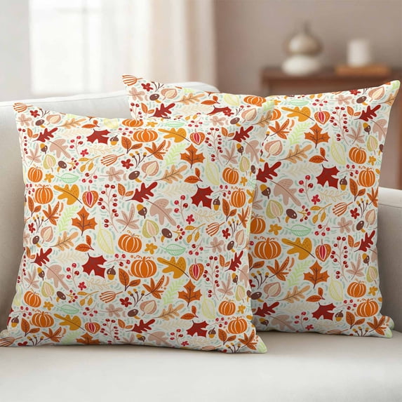 Autumn, Outdoor Waterproof Throw Pillow Covers 20x20 Set of 2, Fall ...