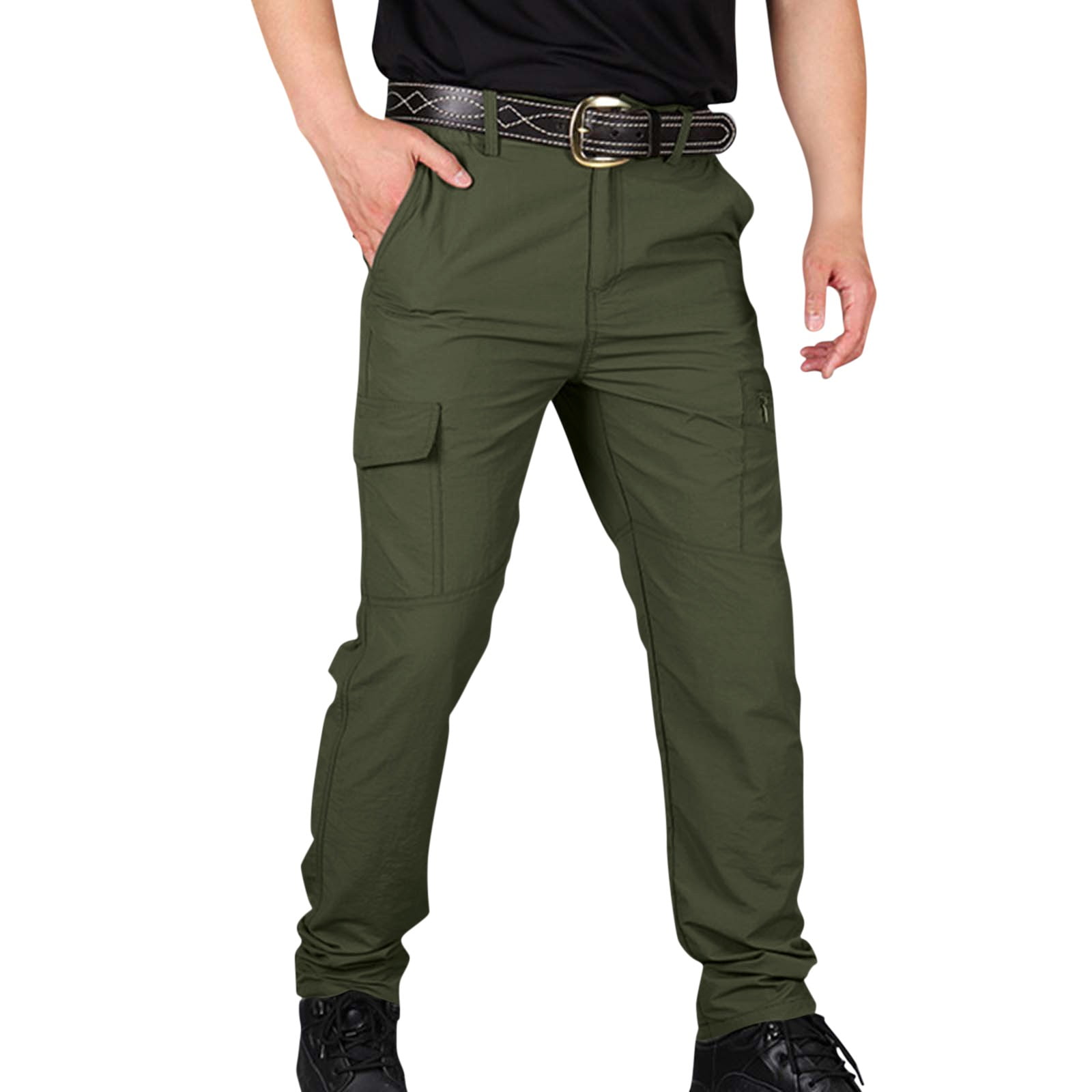 Autumn Outdoor Workwear Hiking Trousers Men Multi-Pockets Drawstring ...