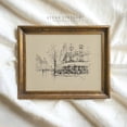 Autumn Parisian Cafe Rainy Street Sketch Print Vintage Fall French ...