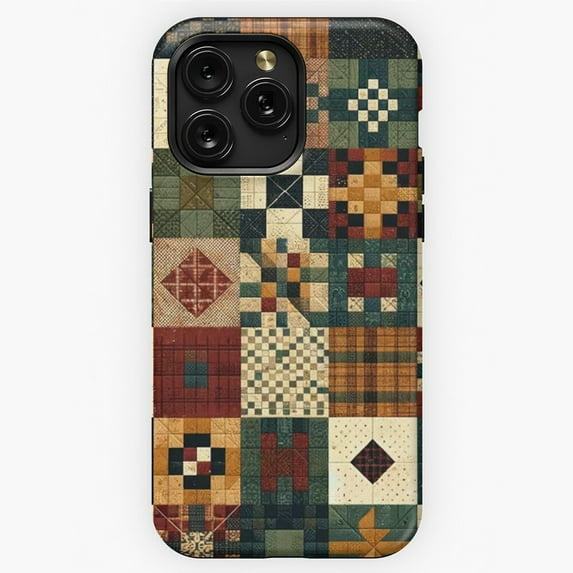 Autumn Patchwork Pattern Warm Quilt Art iPhone Case 17 to 11 Pro Max ...