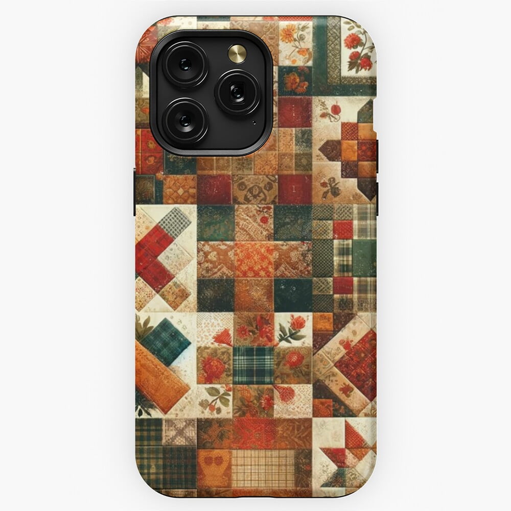 Autumn Patchwork Quilt Pattern Heritage Design iPhone Case 17 through ...