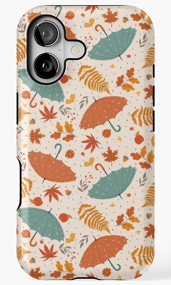Autumn Pattern Umbrellas Seasonal Nature Art Phone Case for iPhone 11 ...