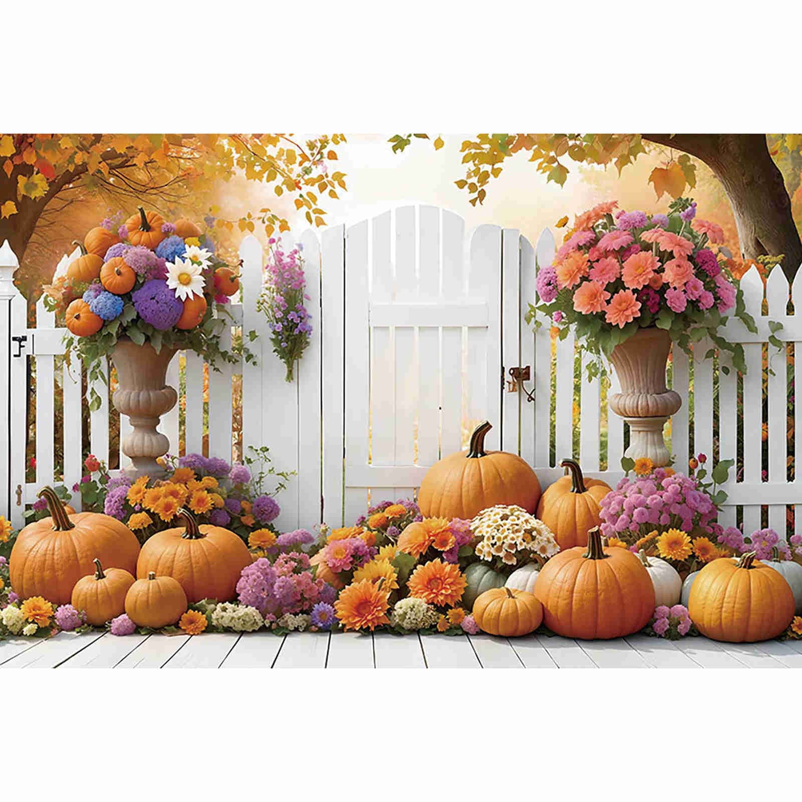 Autumn Photo Studio Background Thanksgiving Gard Fce Flower Backdrop ...