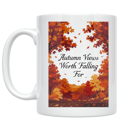 Autumn Photography Landscape - Fall Enthusiast - 11 oz Ceramic Coffee ...