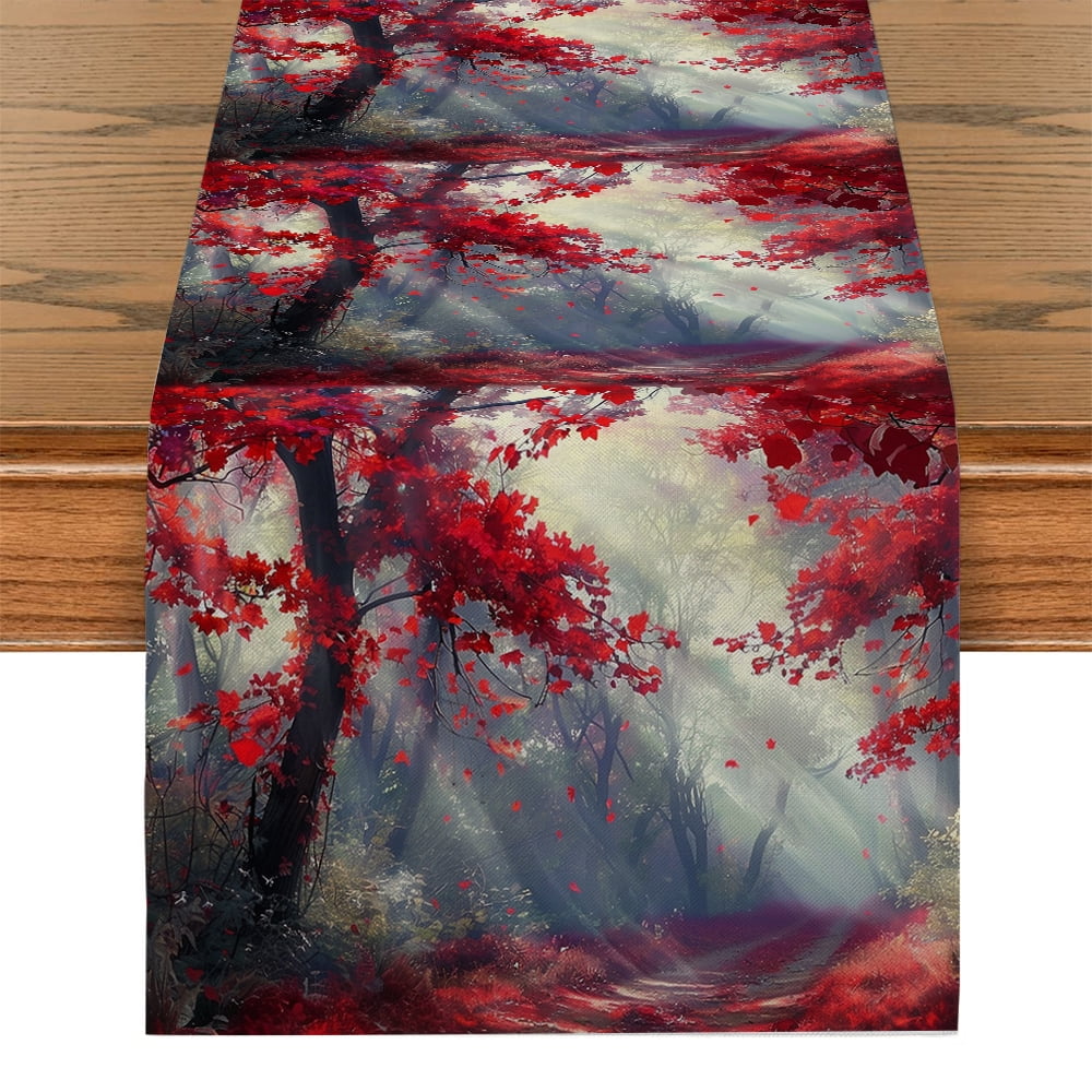 Autumn Photography Maple Trees Table Runners Dresser r for Kitchen ...