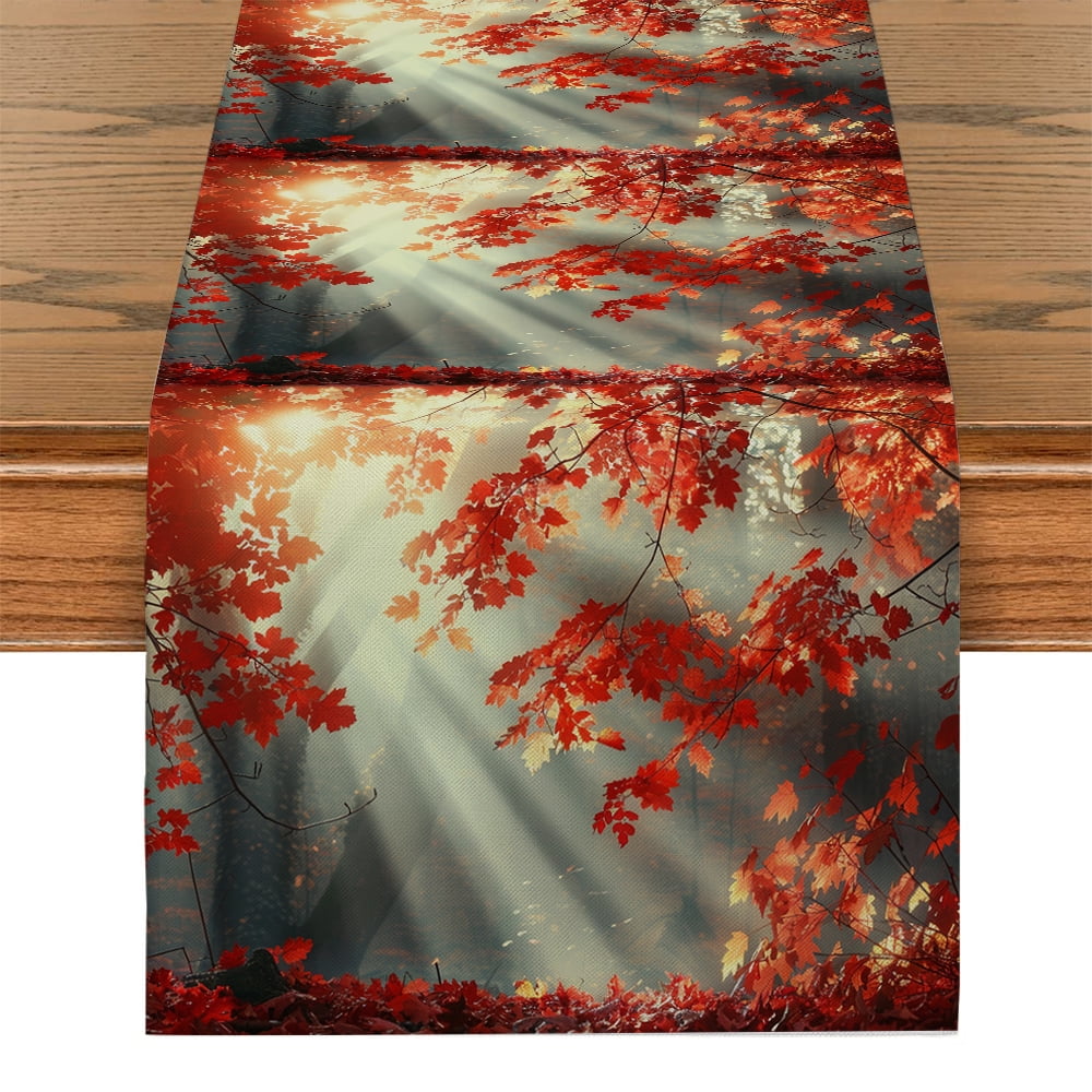 Autumn Photography Maple Trees Table Runners Dresser r for Kitchen ...