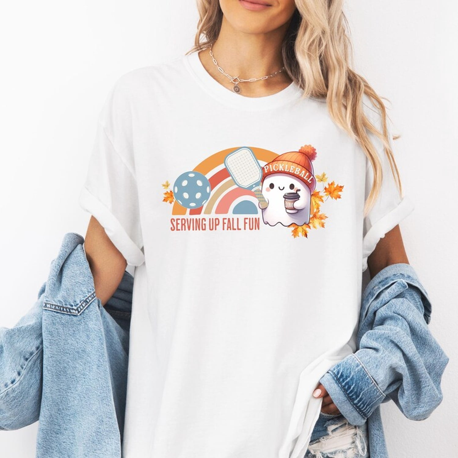 Autumn Pickleball Player S1Hirt, Cute Ghost Pickleball T1S1Hirt, Fall ...
