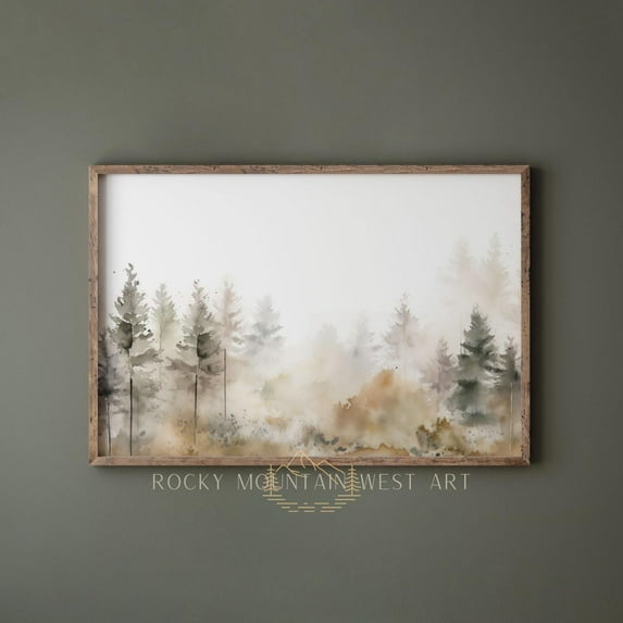 Autumn Pine Tree, Forest Wall Art, Cabin Fall Home Decor, Autumn Wall ...