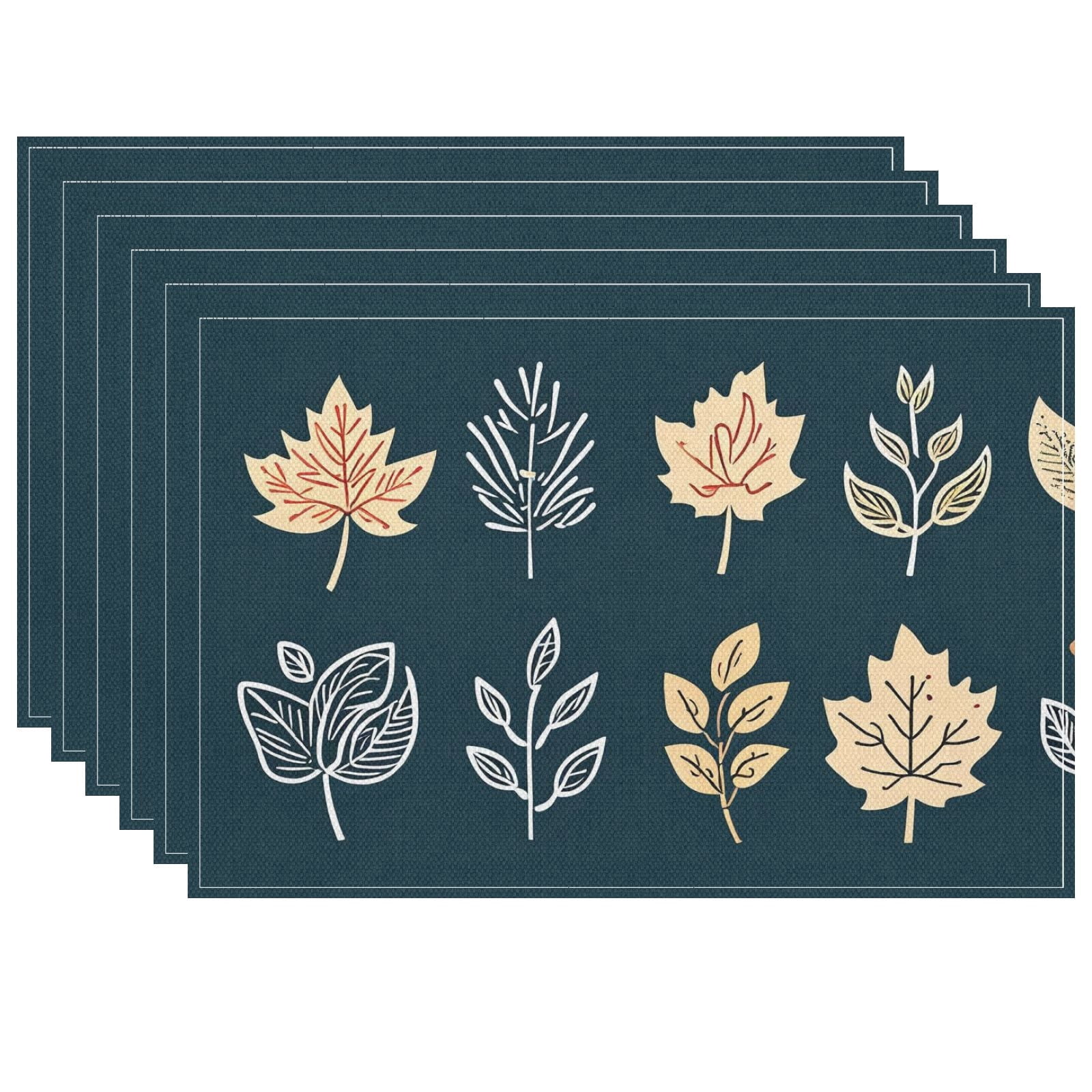 Autumn Placemat Decoration for Kitchen Dining Table - Pack Of 6 17 ...
