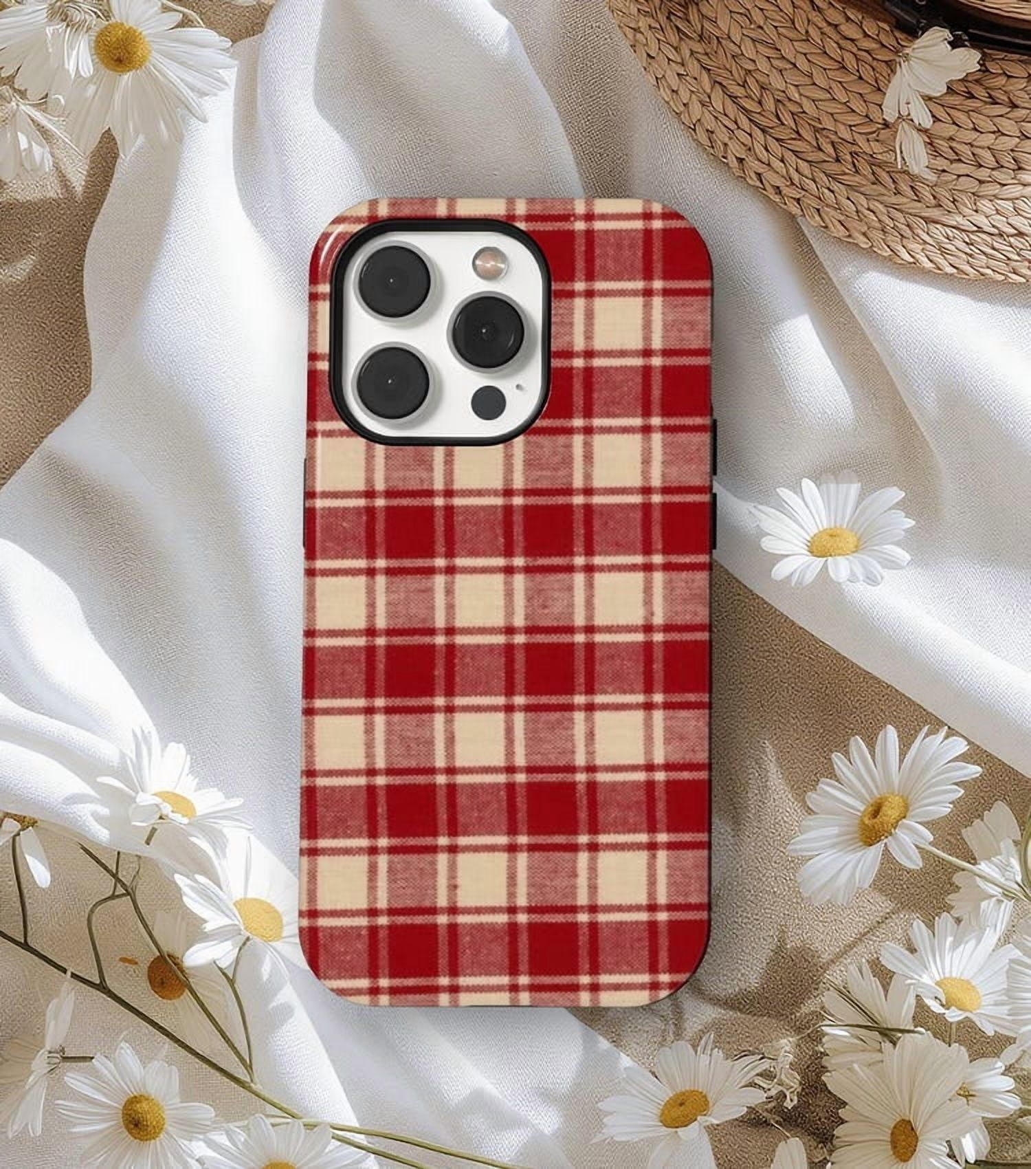 Autumn Plaid Red Tartan Inspired Pattern Graphic Phone Case for Apple ...
