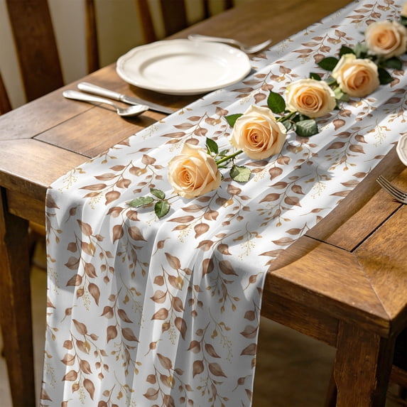Autumn Plant 4.5 ft Cheesecloth Table Runner for Wedding 19"x55 ...