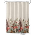 Autumn Plant Shower Curtain 66"W x 72"L Retro Pastoral Red Mushrooms ...
