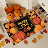 Autumn Porch Decor Floor Mat-Pumpkin Maple Leaf Floor Mat for Halloween Thanksgiving Decor ...