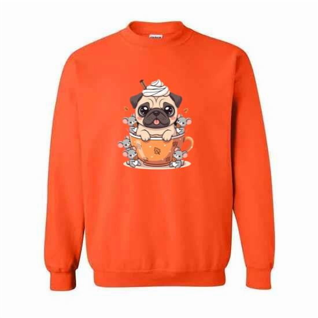 Autumn Pug In Pumpkin Spice Mug With Cute Mice Unisex Sweatshirt up to ...