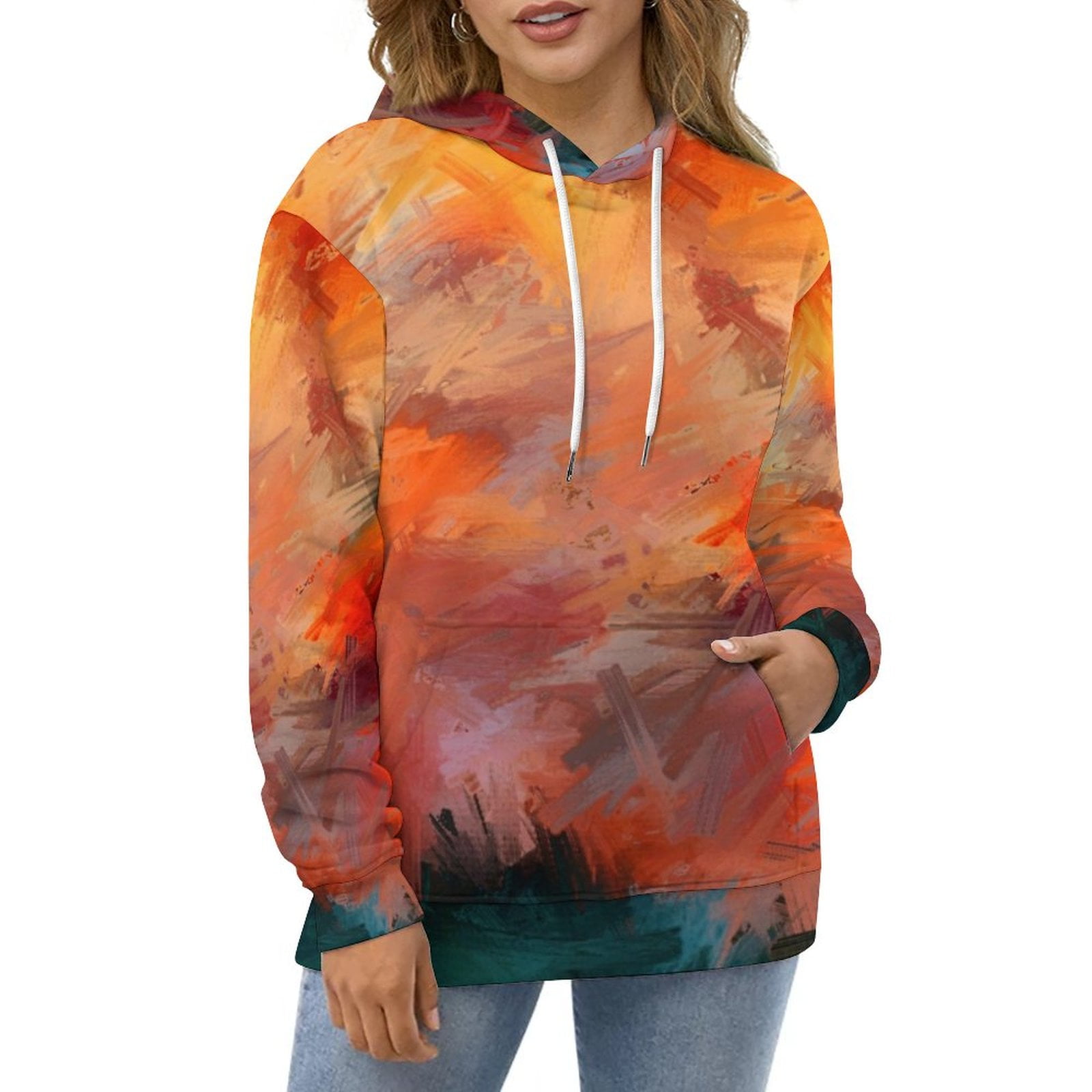 Autumn Pullovers Hoodies Long Sleeve Hoodie Sweatshirt Printed Pocket ...