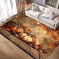 Autumn Pumpkin Area Rugs, Thanksgiving Pattern Carpet, Washable Non ...