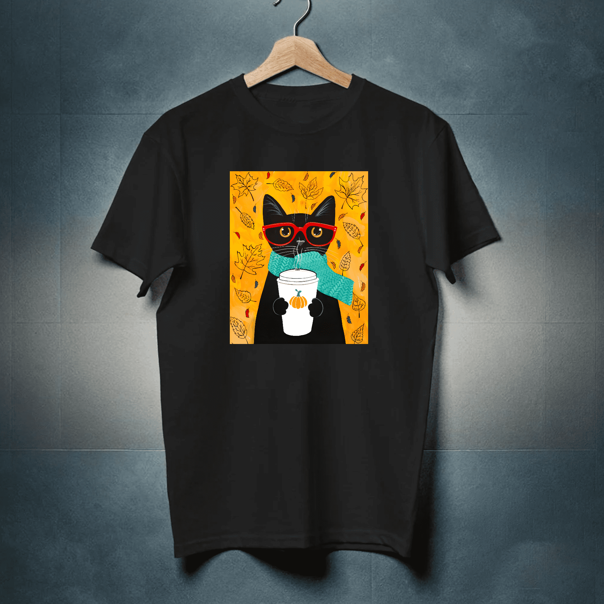 Autumn Pumpkin Coffee Cat Cozy Fall Season Drink Sweatshirt, up to Size ...