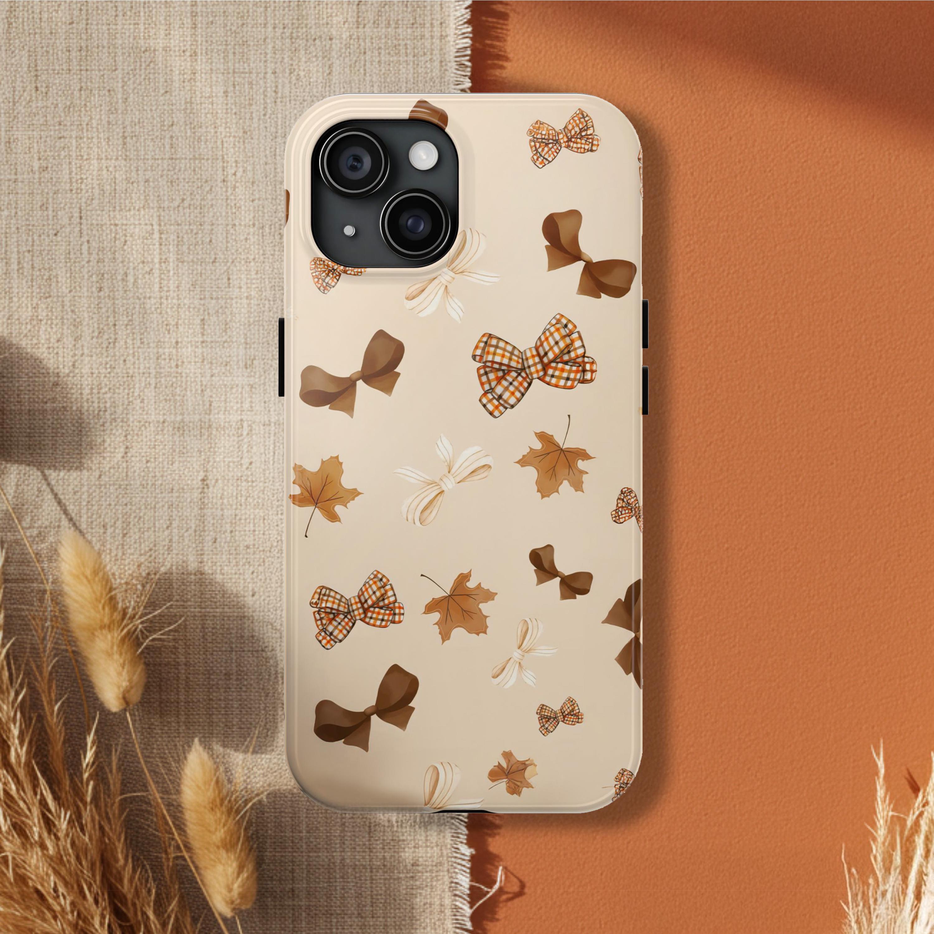 Autumn Pumpkin Coffee Cozy Bow Aesthetic Fall Phone Case with iPhone 17 ...