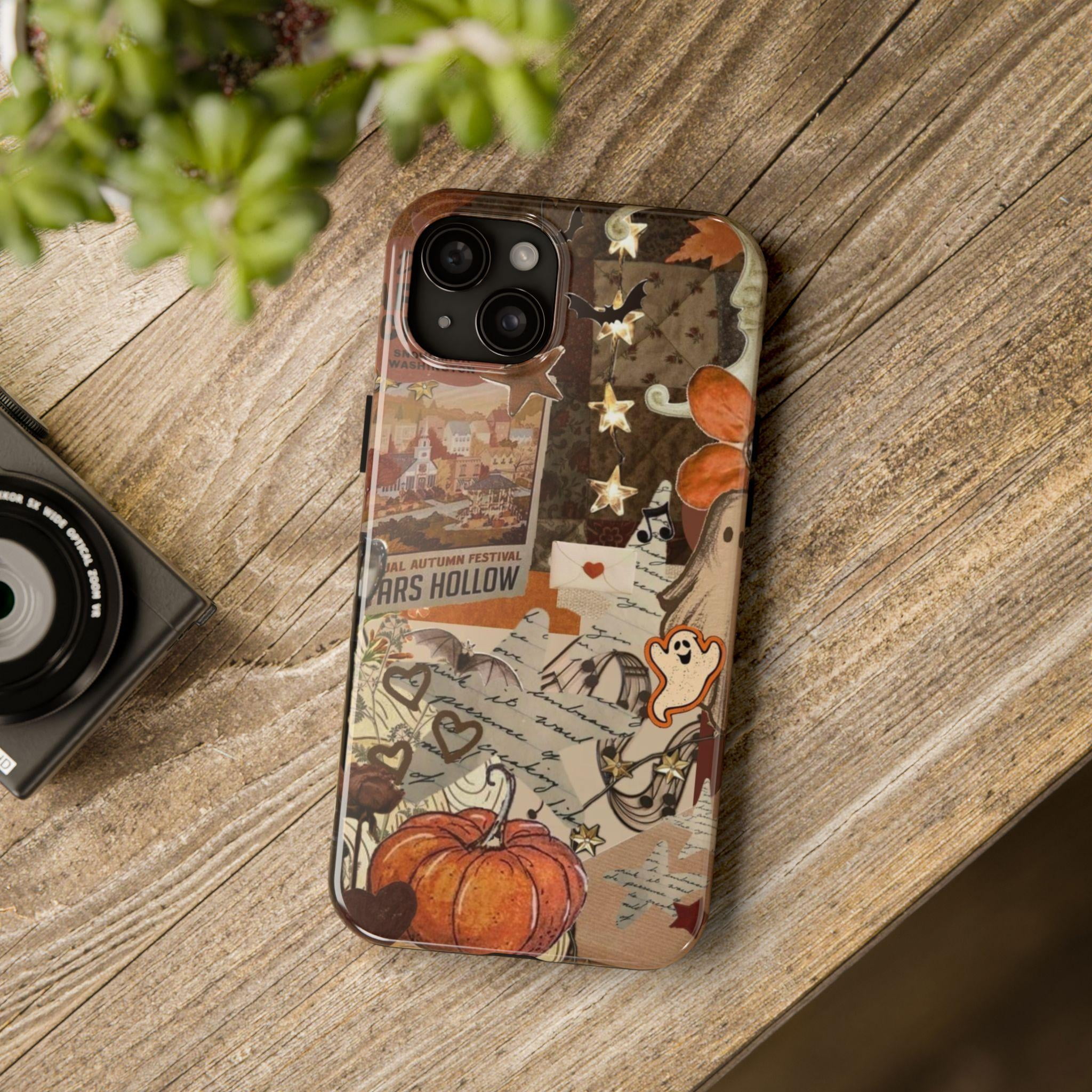 Autumn Pumpkin Ghost Cottagecore Collage Case for iPhone 17 16 15 14 13 ...