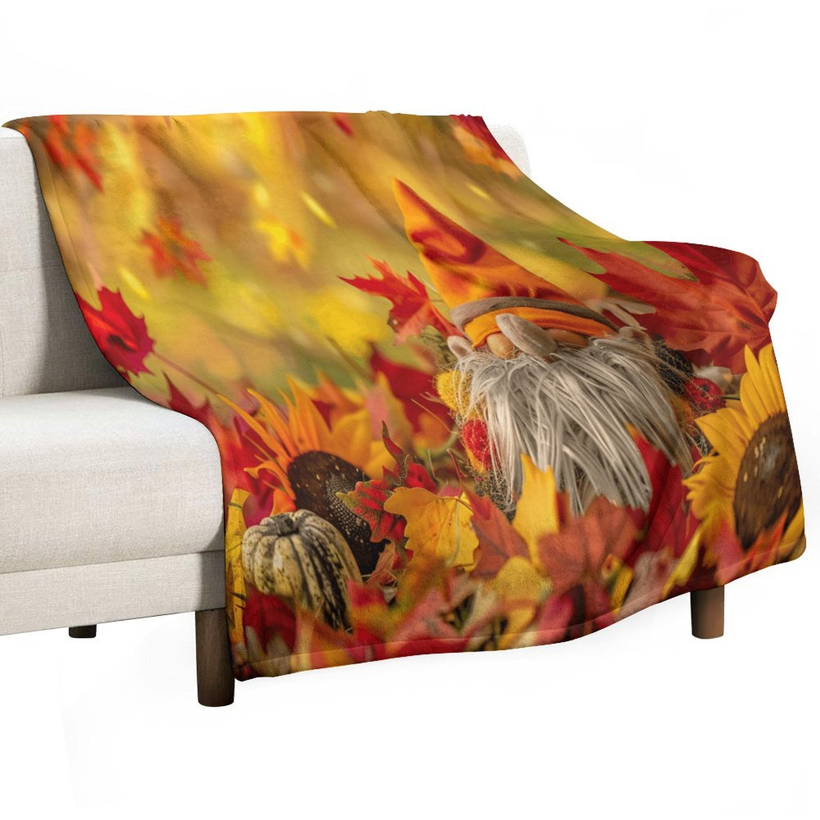 Autumn Pumpkin Gnome Thanksgiving Blanket for Bed Throw Blanket for ...