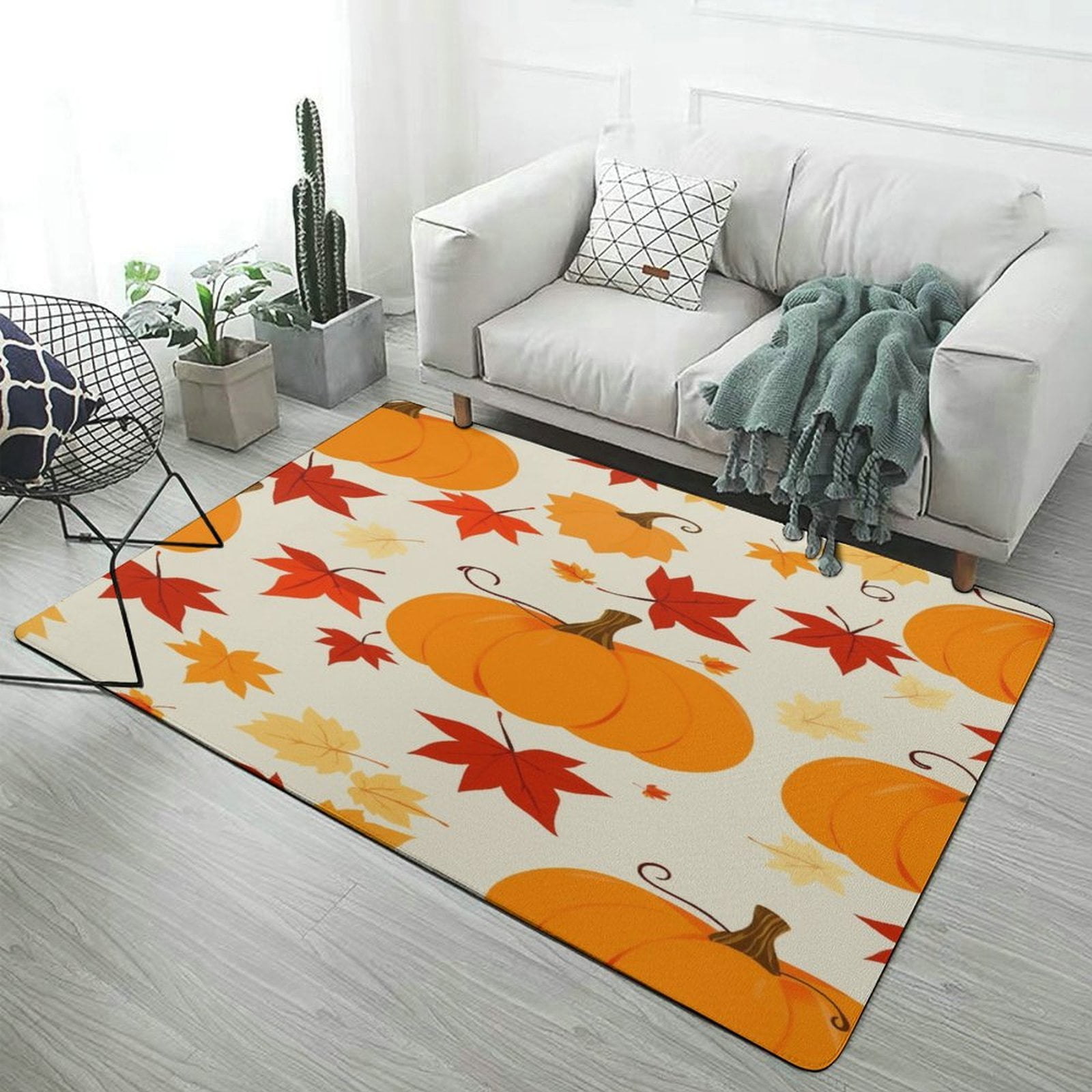 Autumn Pumpkin Leaves Light Luxury Home Carpets Living Room Ration ...