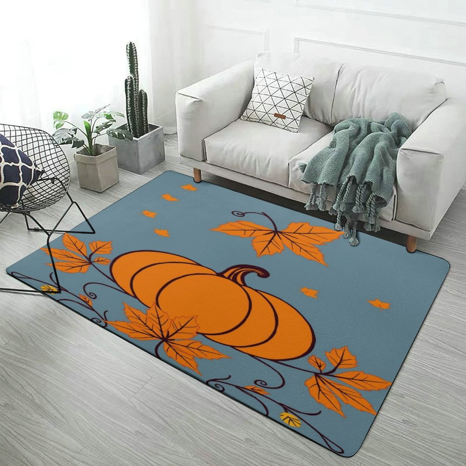 Autumn Pumpkin Leaves Light Luxury Home Carpets Living Room Ration ...