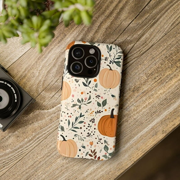 Autumn Pumpkin Leaves Phone Case Cozy Fall Theme for iPhone 11–17 Pro ...