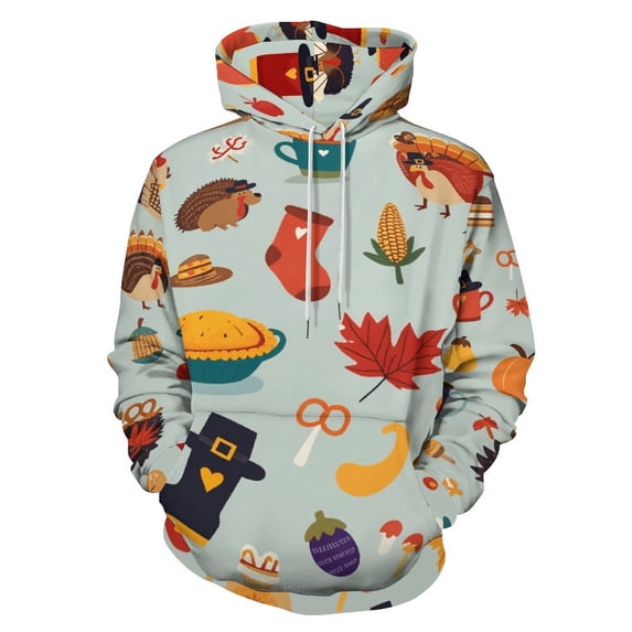 Autumn Pumpkin Leaves Thanksgiving 3D Print Hoodie Men Women Autumn ...